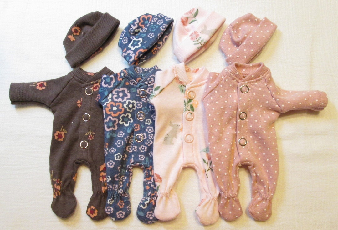 6 Baby Doll Sleeper 7 Miniature Doll Pajamas 7 Inch Baby Doll OOAK ...