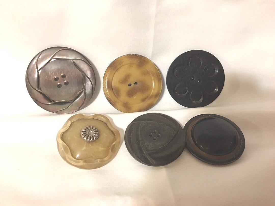 ¡OFERTA! ¡Paquete de 6 BOTONES Antiguos Extra Grandes! (¡Gran surtido ...