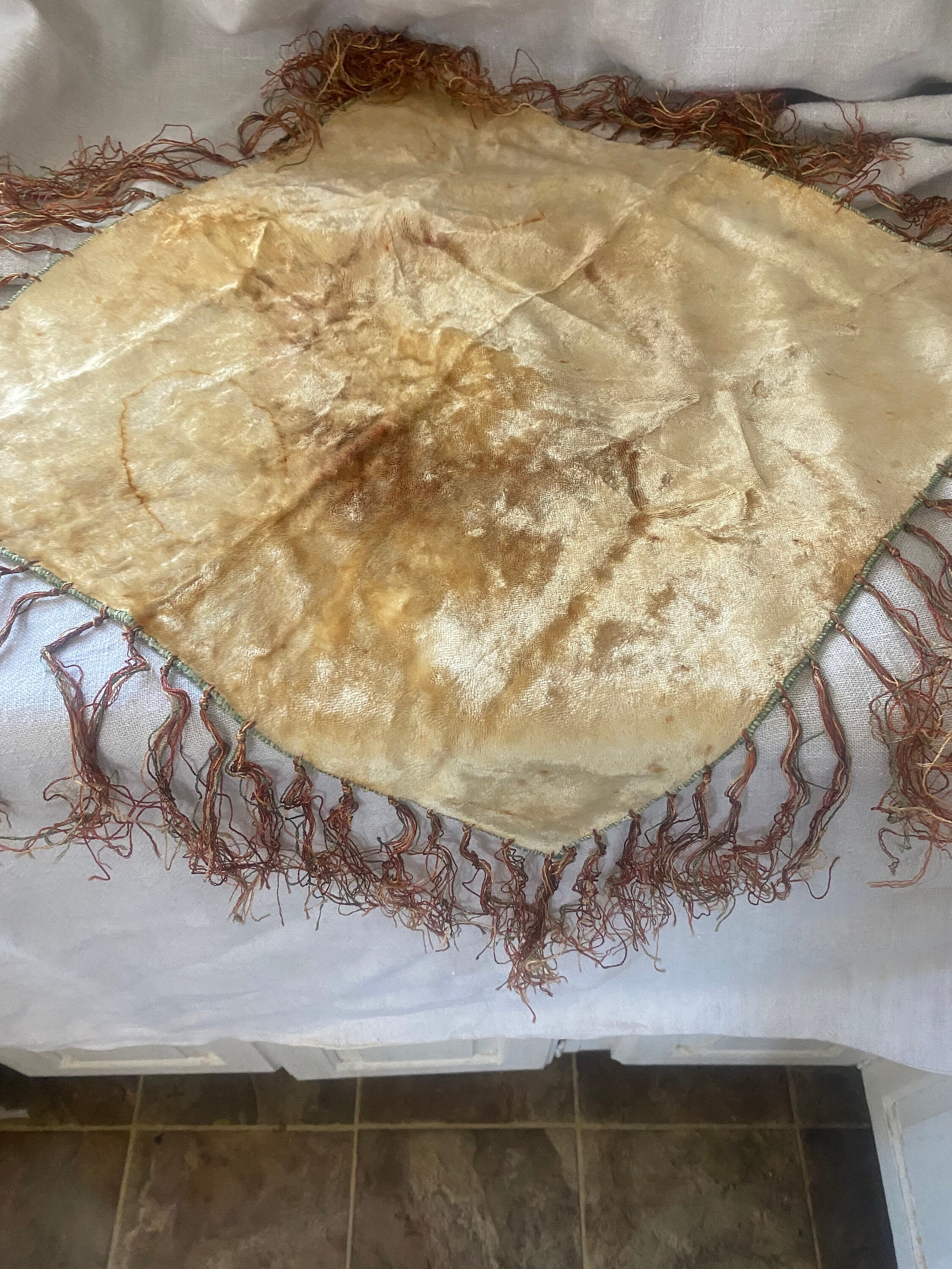 RARE VICTORIAN VELVET Table Square - Etsy