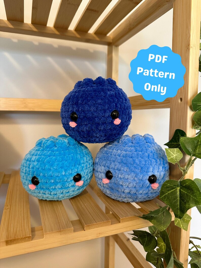 Crochet Blueberry Buddies Pattern No Sew Amigurumi Stuffed Animal Fruit ...