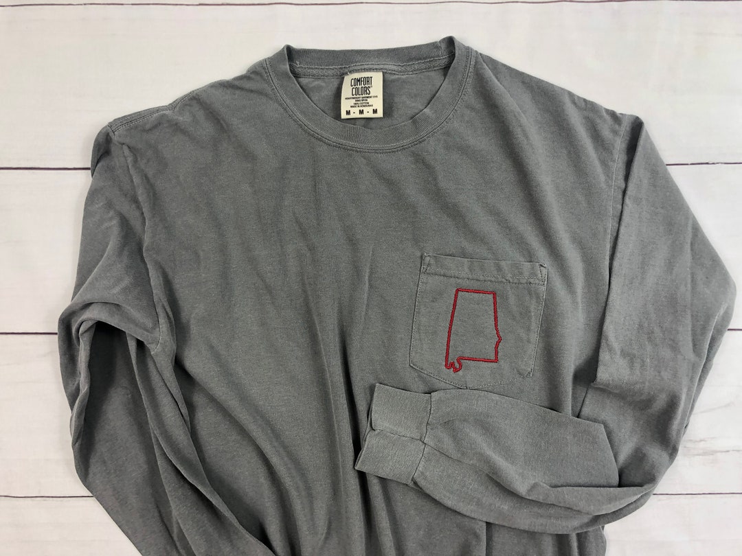 Embroidered State Outline Shirt, ALL 50 States Available, State Outline ...