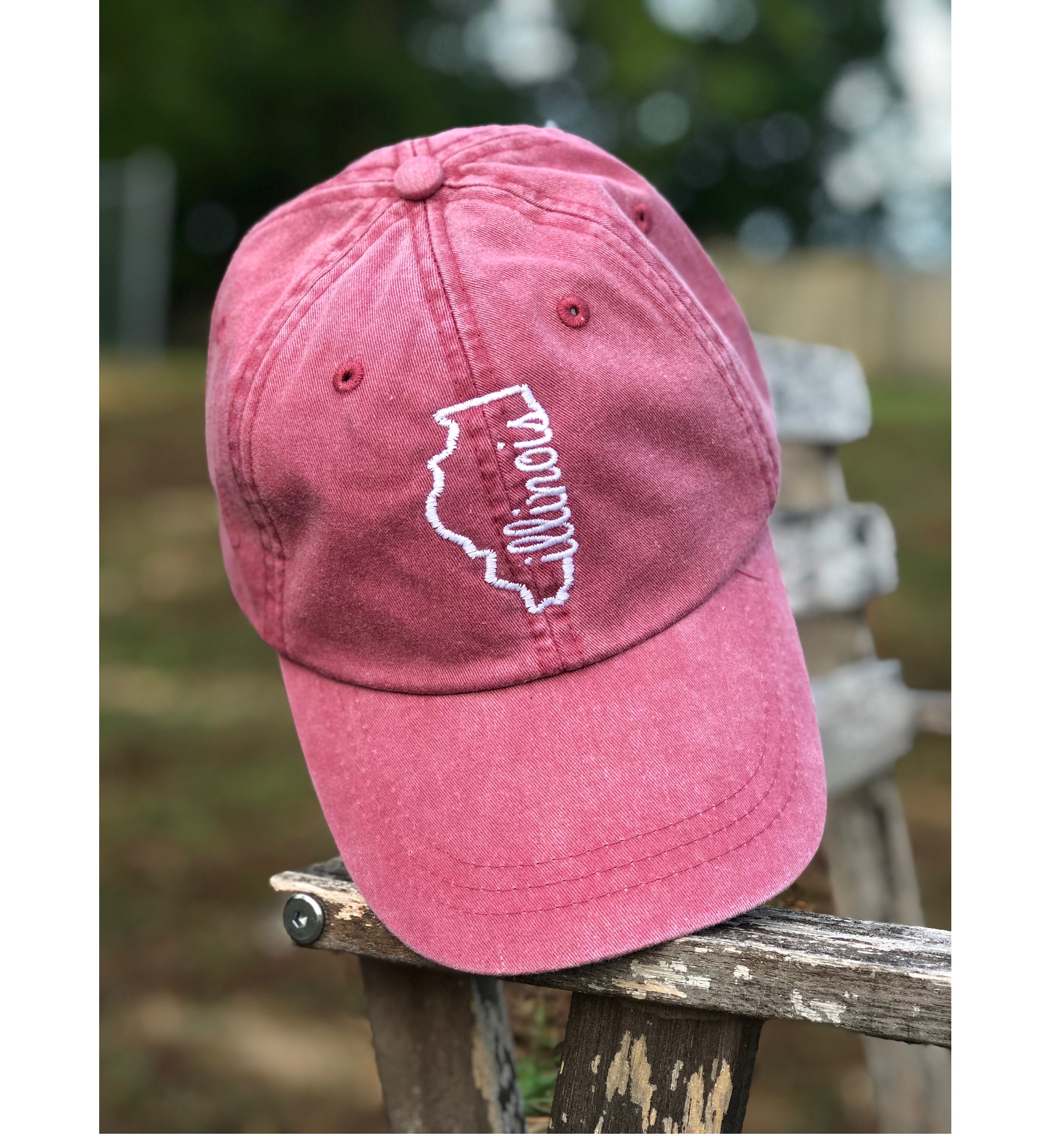 Illinois State Hat State outline Monogrammed hat | Etsy