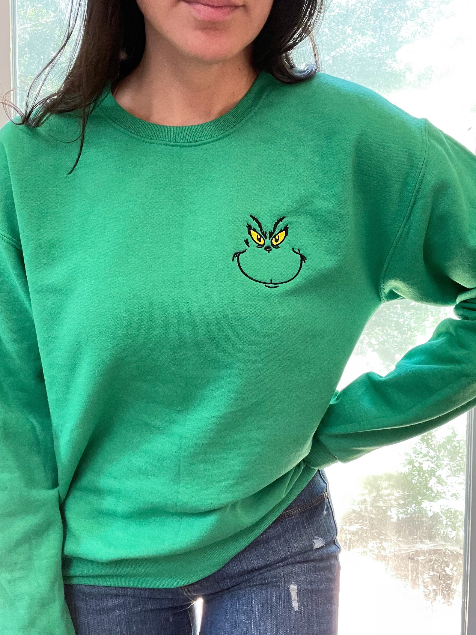 Grinch Sweatshirt Christmas Sweatshirt Jolly Christmas Etsy