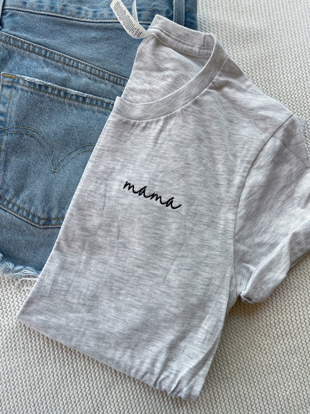 Mama Tee, Unisex Bella Canvas Tee, Embroidered Mama Shirt, Mama Shirt ...