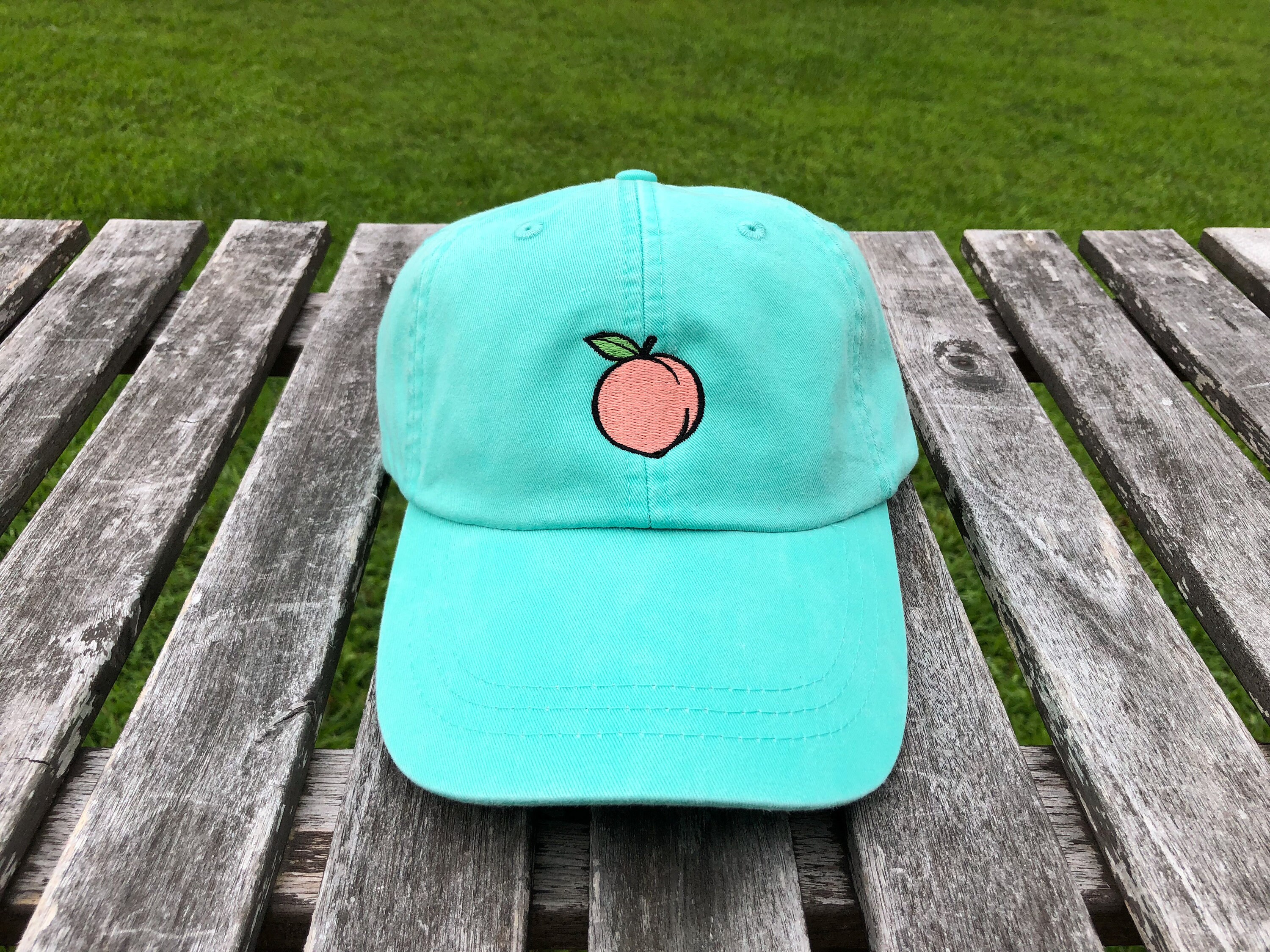 Peach Cap Georgia Peach Leather Strap Baseball Cap | Etsy Canada