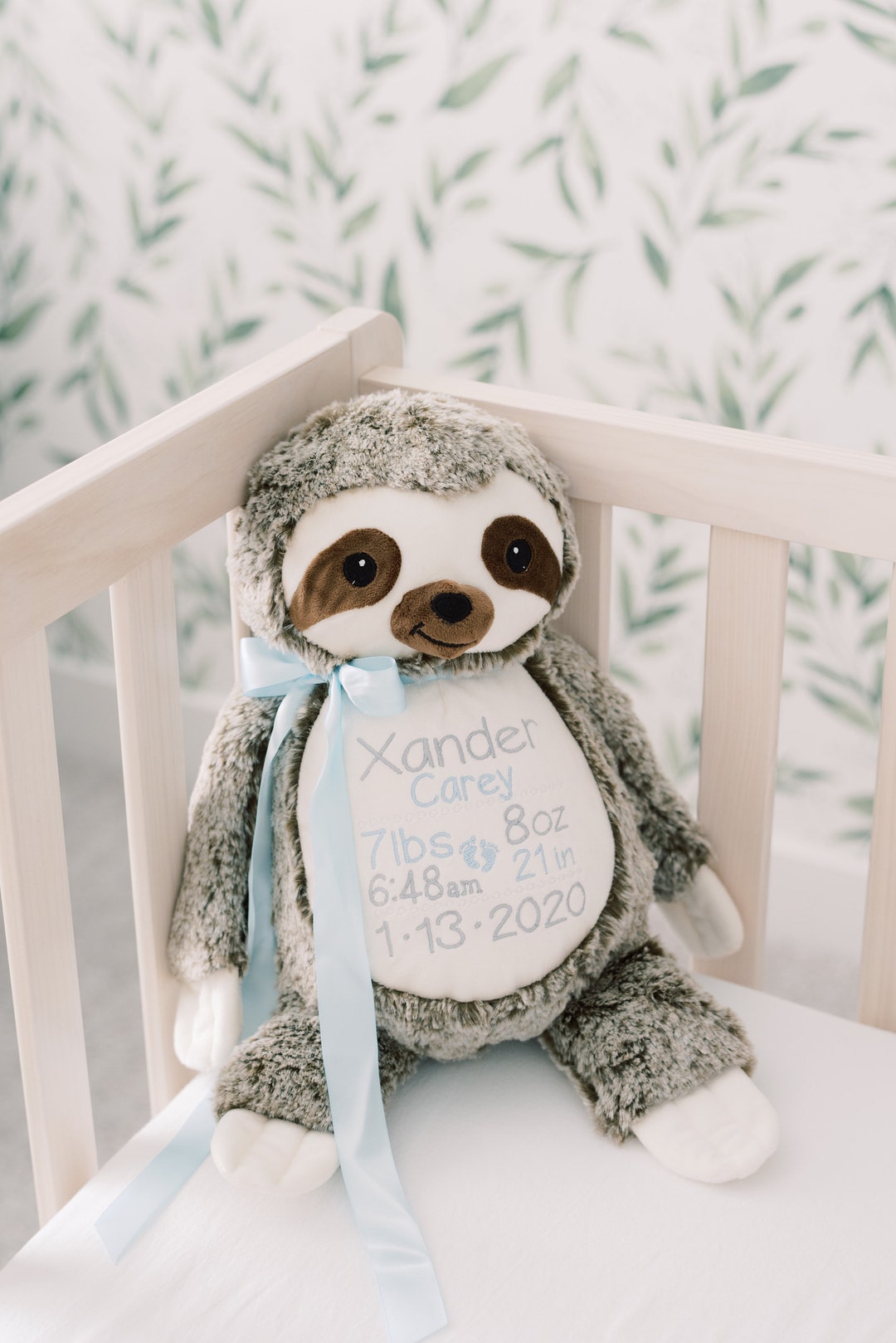 Personalized Sloth, Sloth Stuffed Animal, Embroidered Sloth, Stuffed ...
