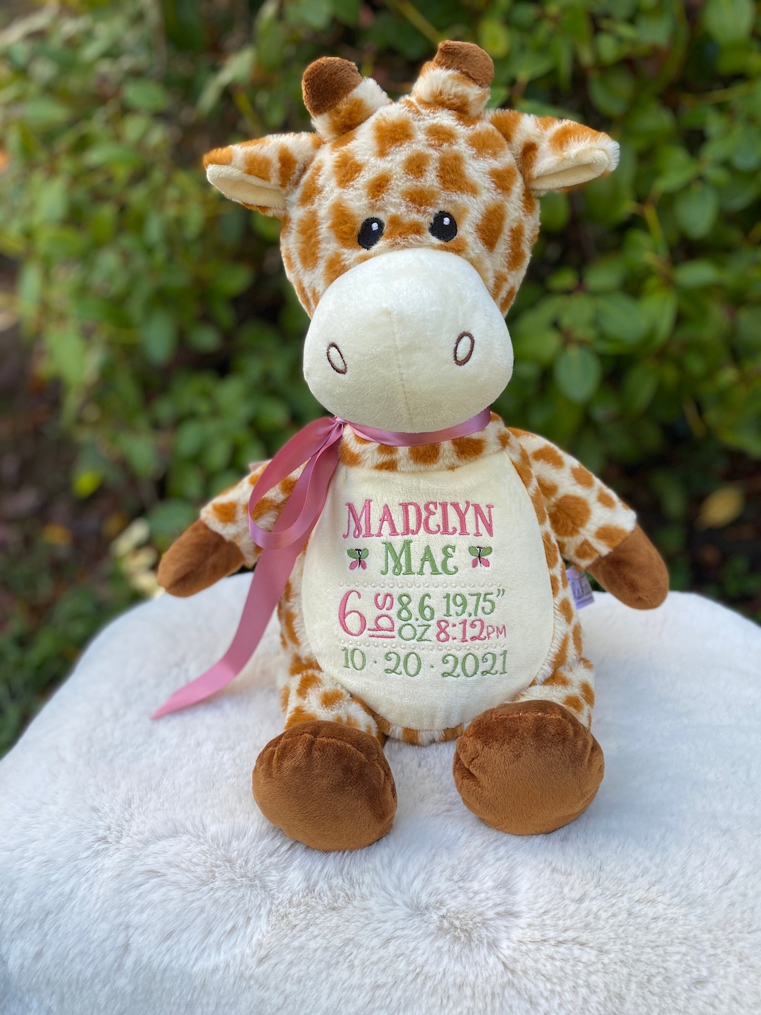 Personalized Giraffe, Embroidered, Giraffe Stuffed Animal, Keepsake ...