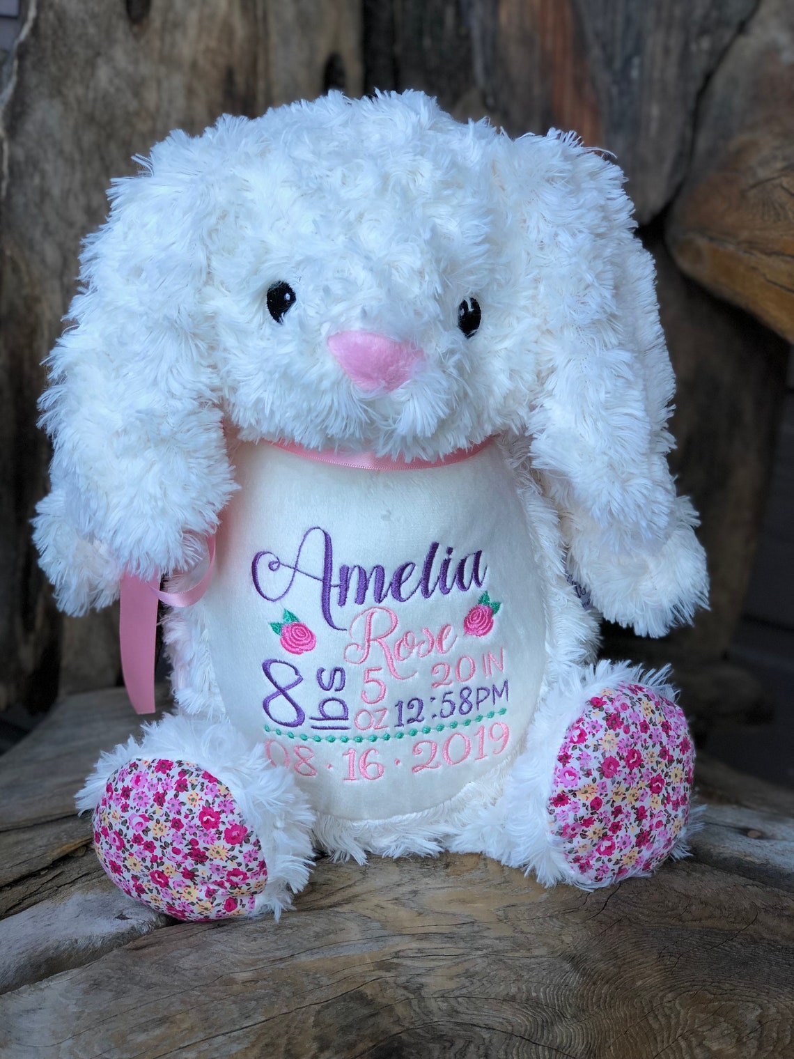 Personalized Stuffed Animal Personalized Bunny Birth - Etsy