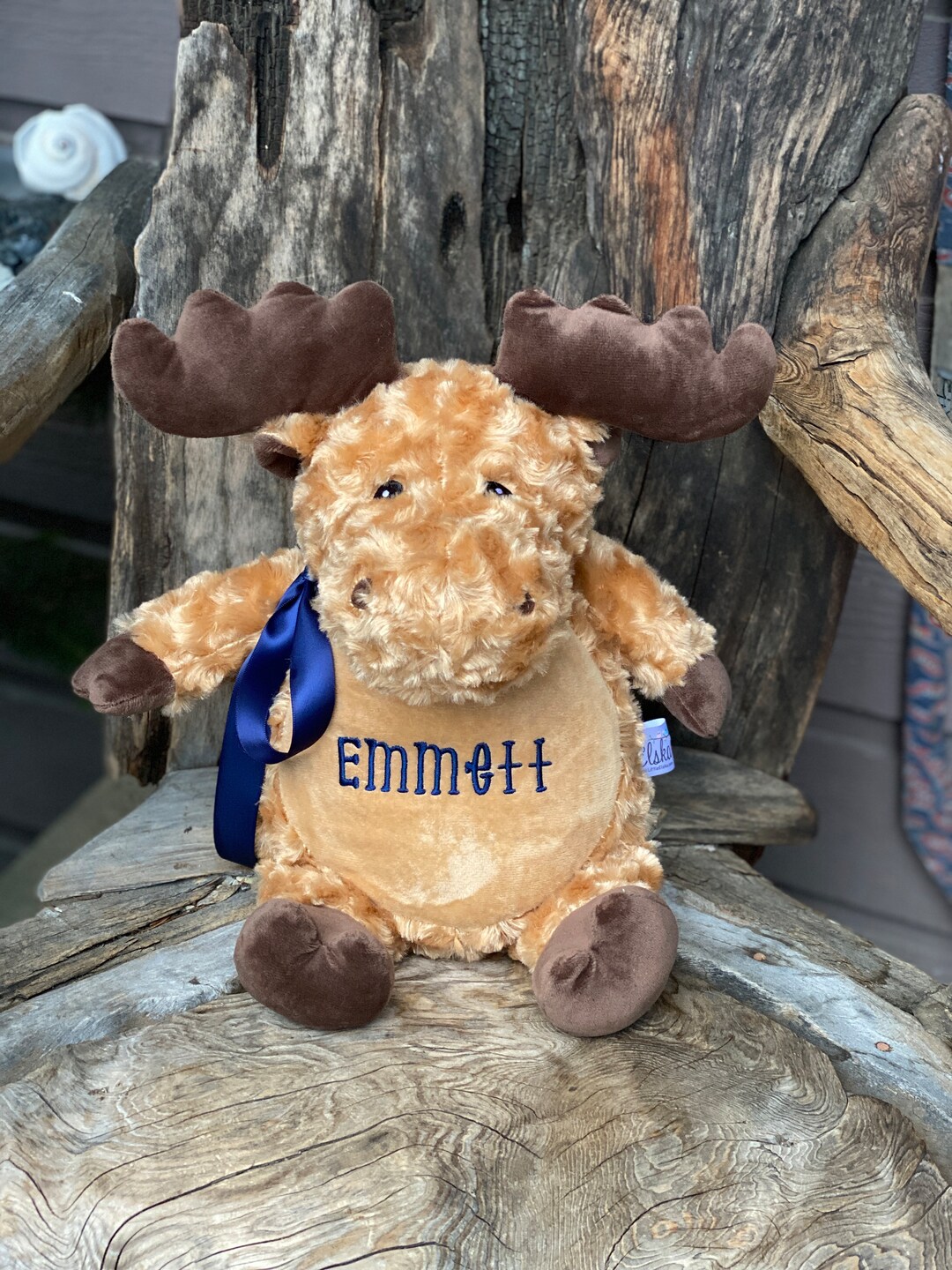 Personalized Stuffed Animal, Personalized Moose, Birth Announcement ...
