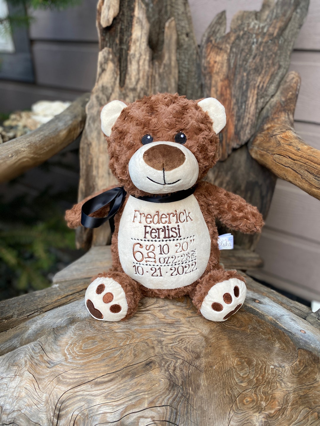 Personalized Stuffed Animal, Personalized Bear, Birth Stats Animal ...