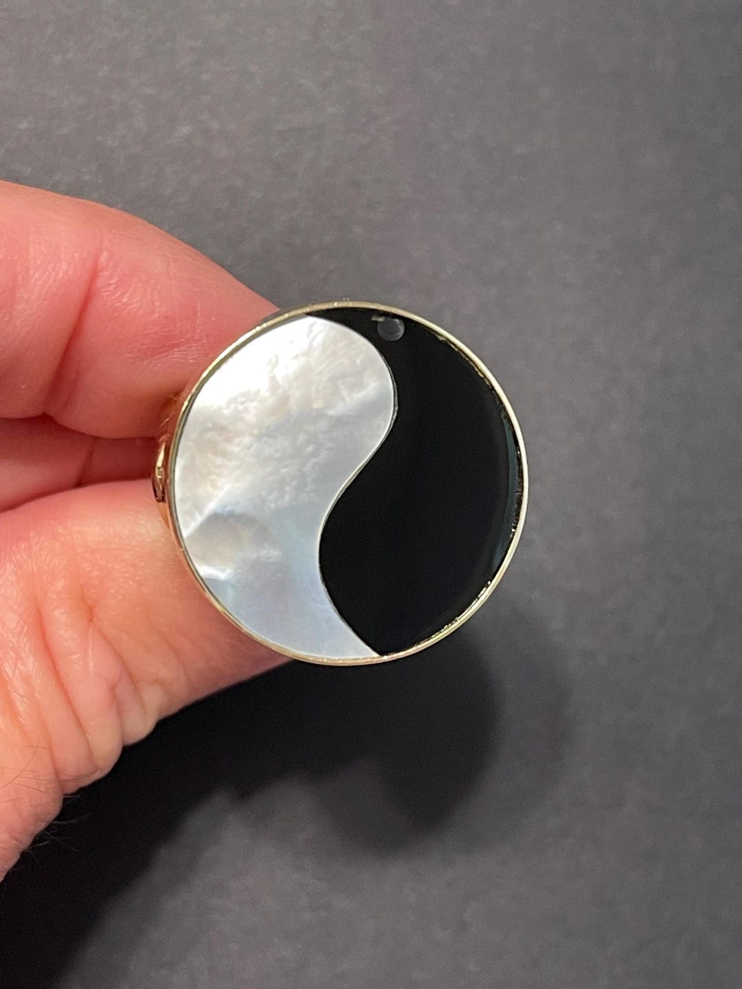14k Ying Yang Ring - Etsy