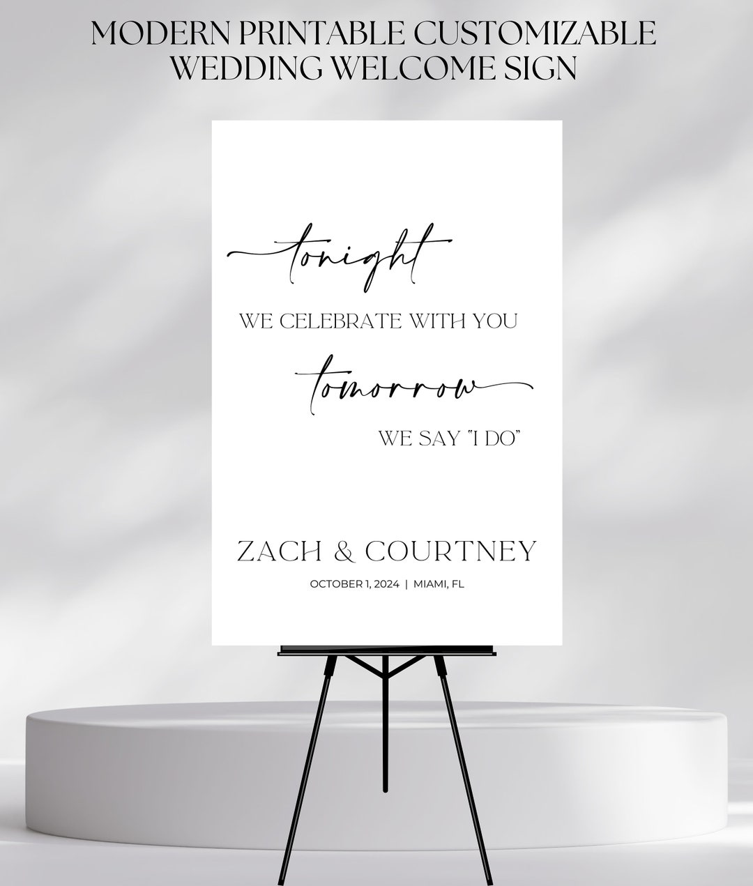 Wedding Welcome Sign, Modern Wedding Welcome Sign Template, Minimalist ...