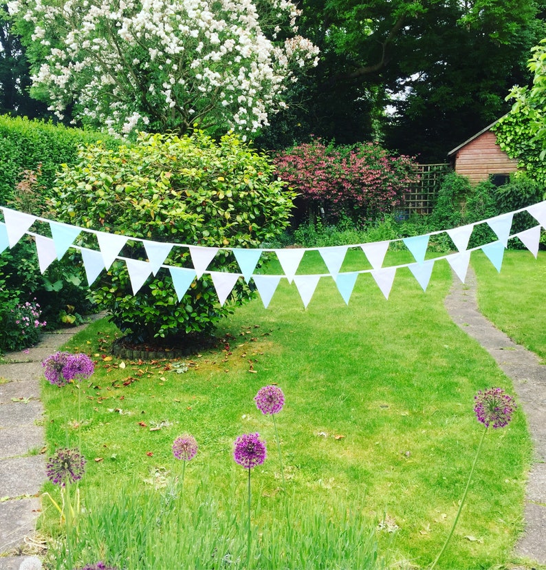 Blue, Pink, White Fabric Bunting, Garlands, Flags, Banner, Pastel ...
