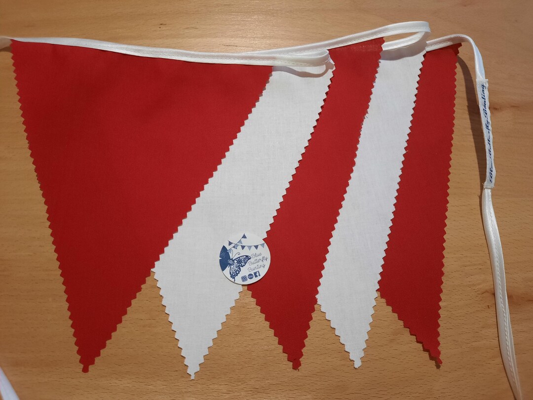 Wedding Bunting,red and White Bunting Flags, Banner, Garlands ...