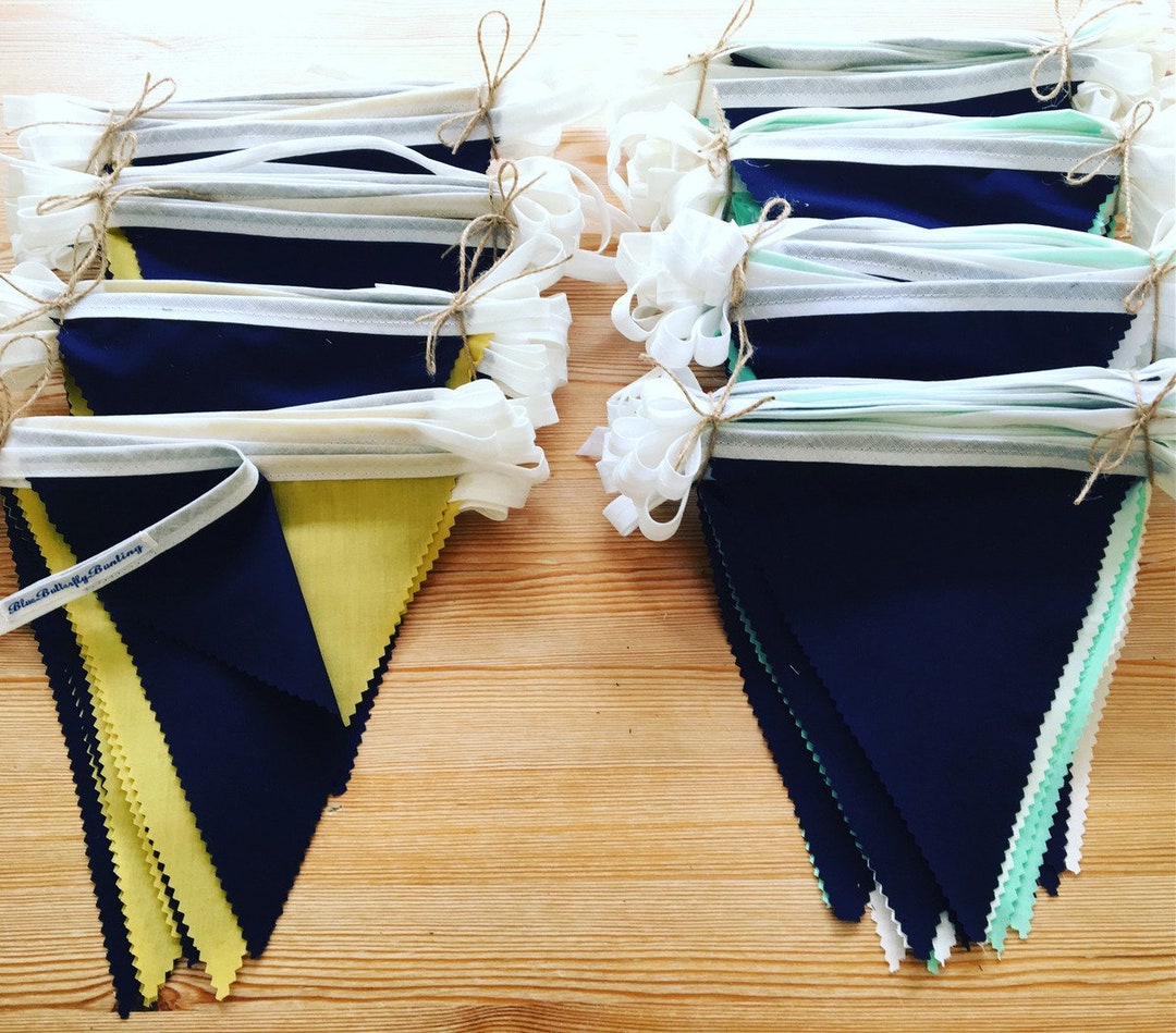 Navy Blue Bunting, Navy Wedding Bunting, Grey Bunting, Mustard Bunting ...