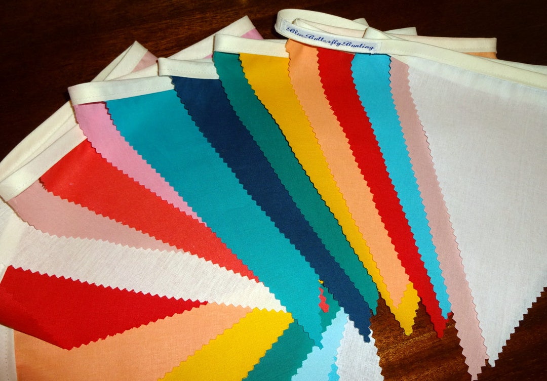 Bright Multi Coloured Fabric Bunting: Handmade Wedding Decor - Etsy