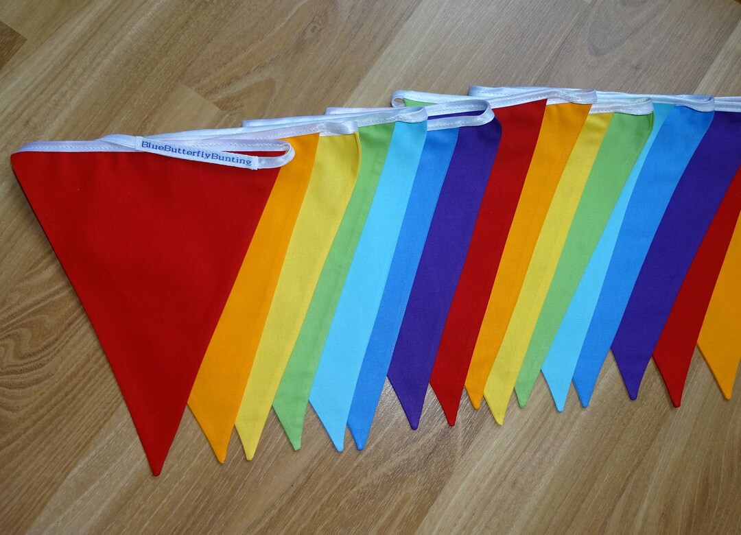 Banderines de arcoíris, banderines de siete colores, banderines de tela ...