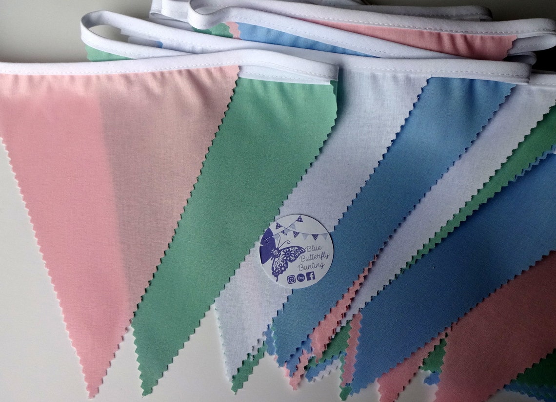 Pastel Colours Bunting Customise to Match Your Colour - Etsy