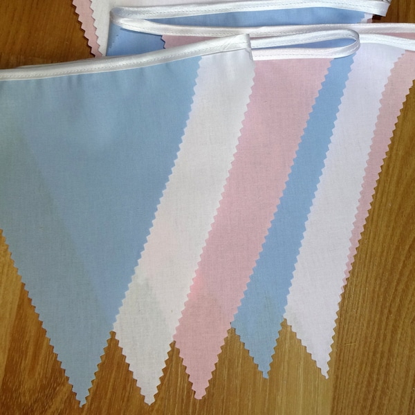 Pink Blue Bunting - Etsy