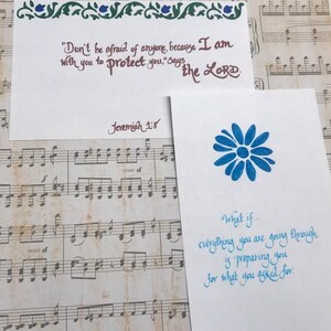 Handwritten Calligraphy Inspirational Motivational Bible Verse Cards ...