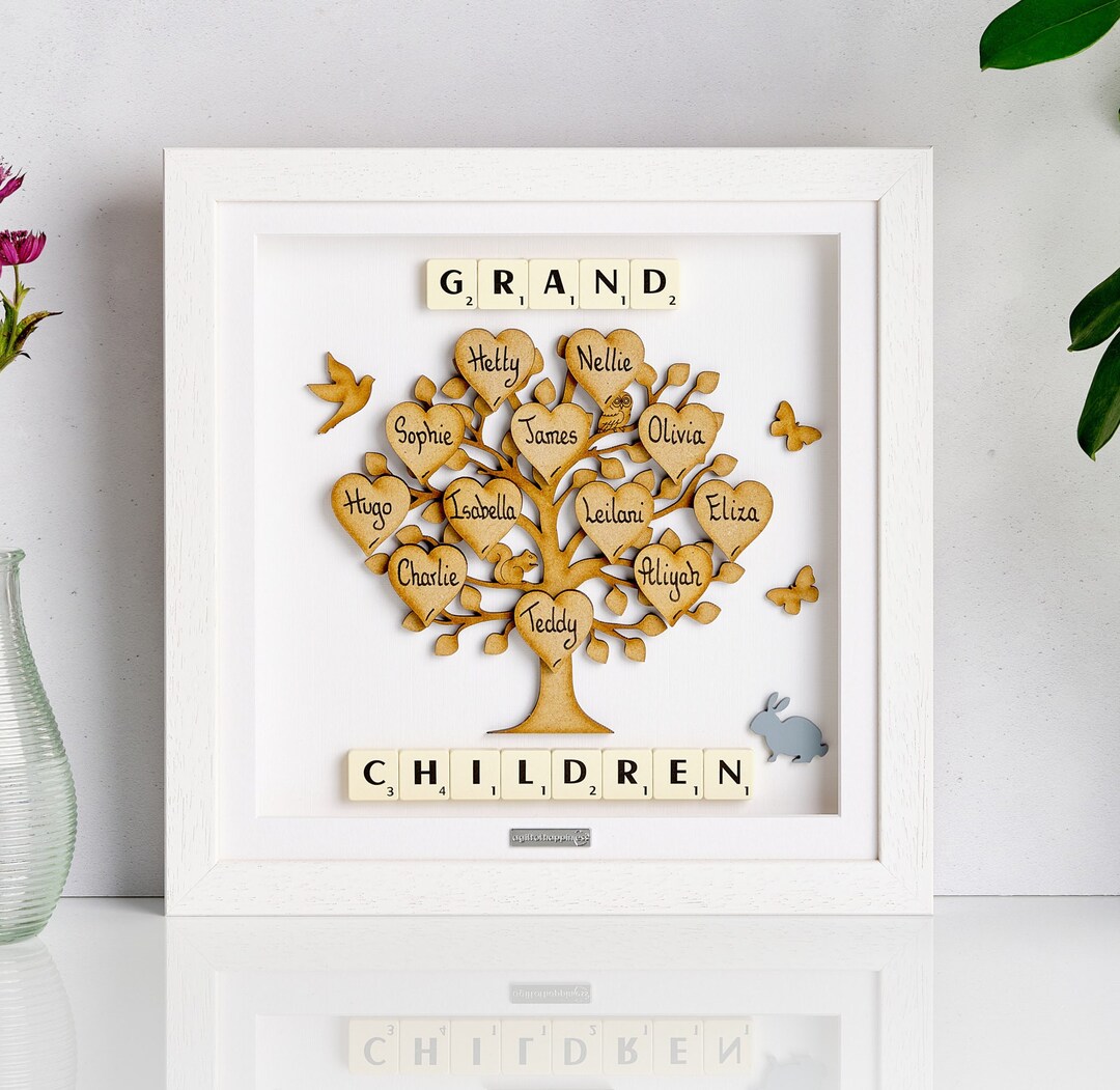 Grand Children Family Tree Present Grandparent Gift Grandchildren ...