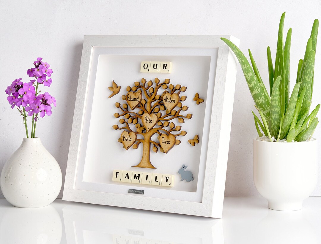 Handcrafted Family Legacy Frame - Personalized Wooden Tree for ...