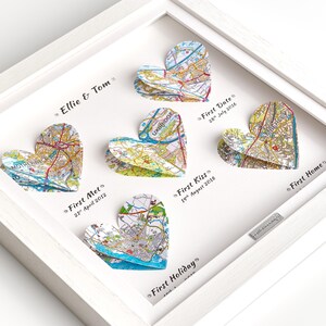 Our Love Story Maps Picture Frame. Personalised Heart Map Art Framed ...