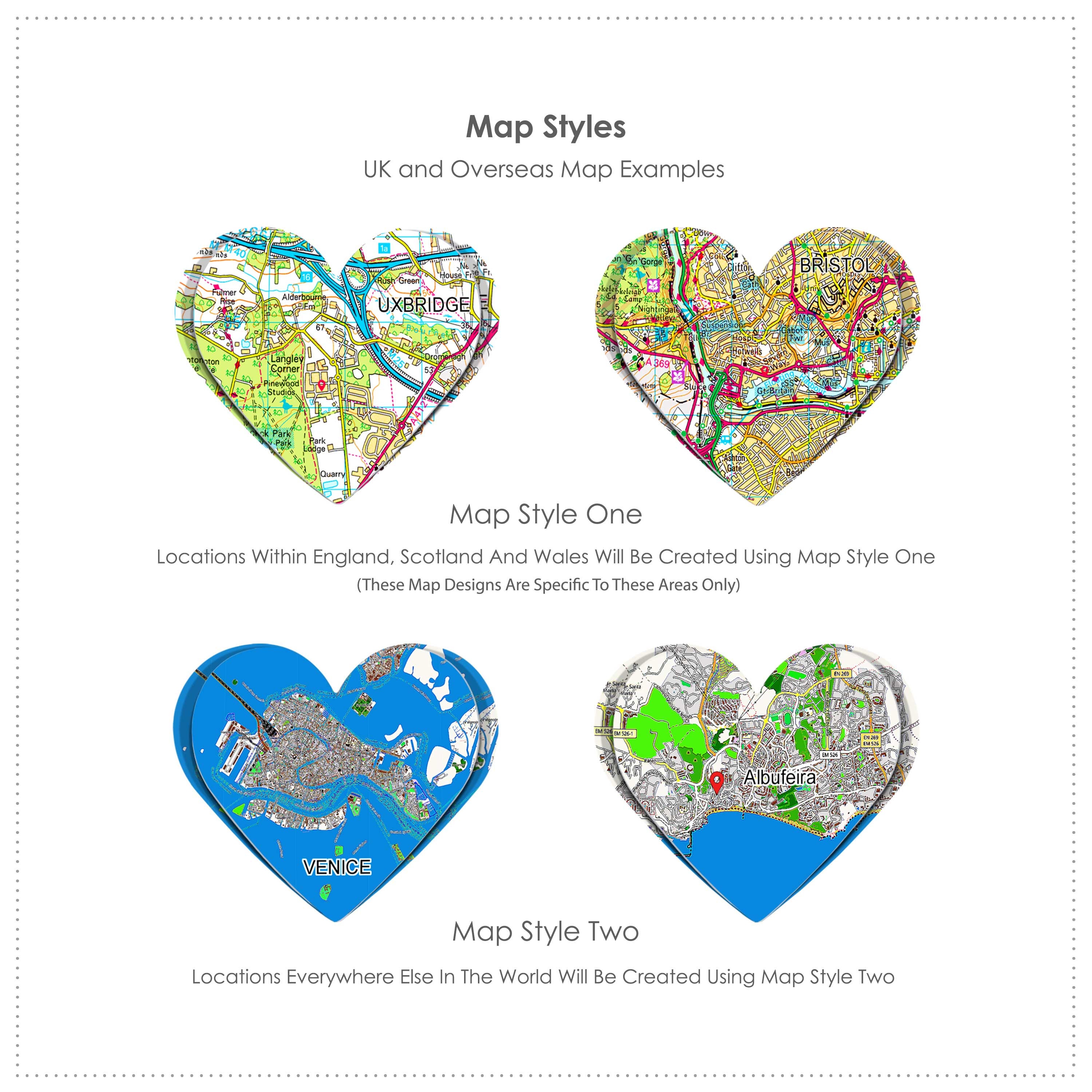 Our Love Story Maps Picture Frame. Personalised Heart Map Art | Etsy UK