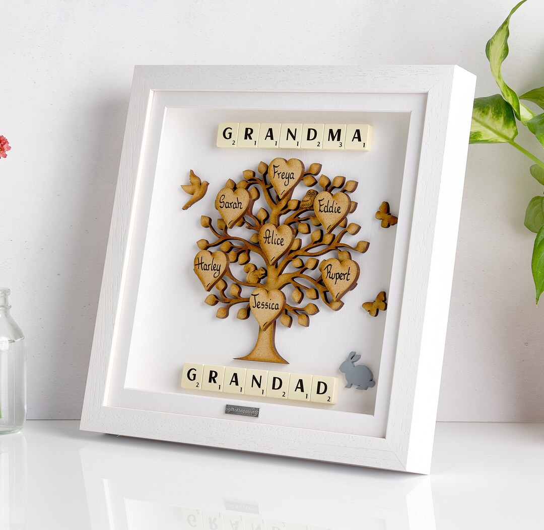 Nanny & Grandad Family Tree Gift Grandparent Present - Etsy