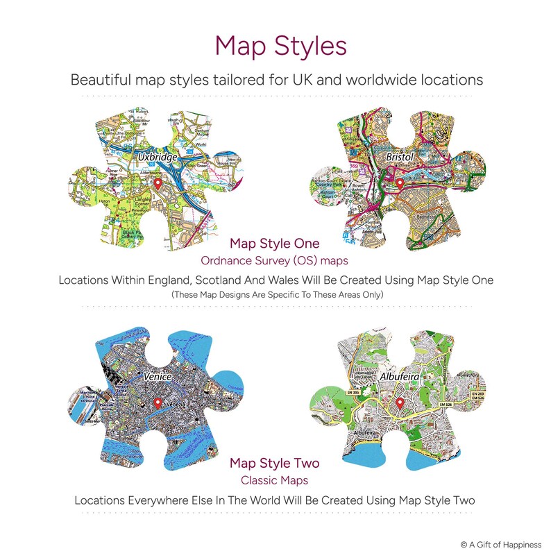 Personalised Jigsaw Map Valentine’s Day Gift – Framed Map Print - Etsy UK