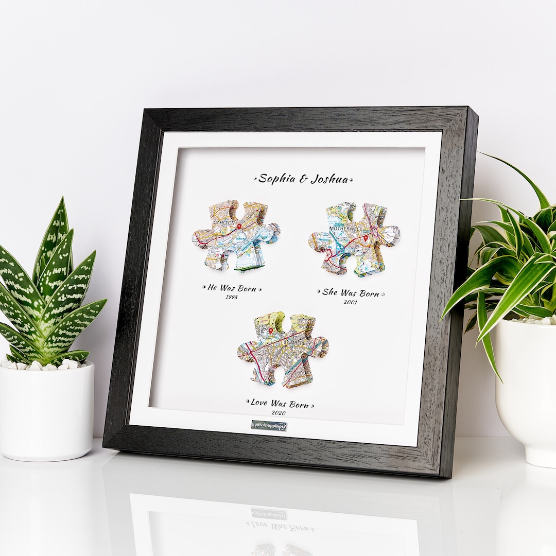 Boyfriend Gift Map Print Frame | Personalised Personalized Boyfriend ...