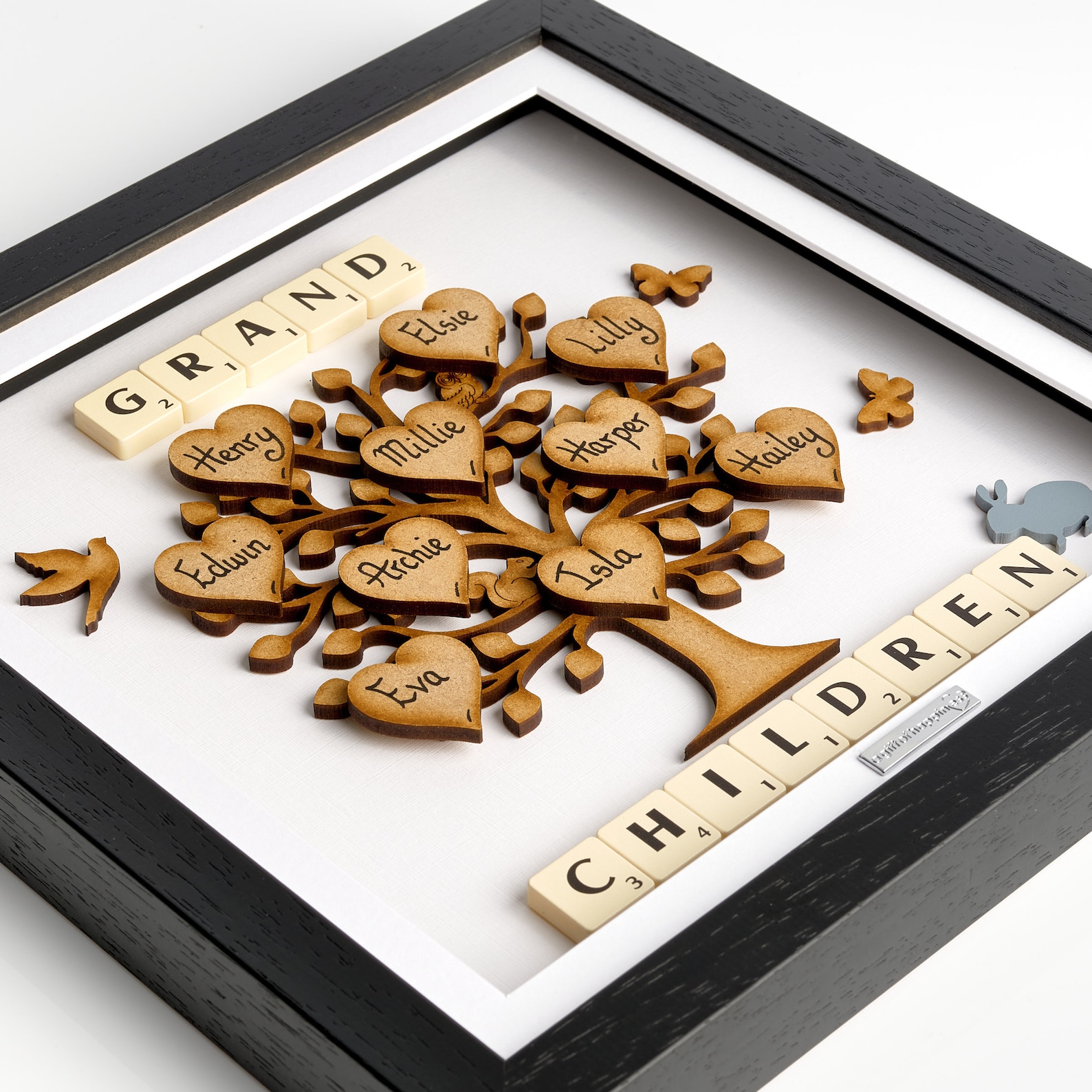 Family Tree Personalised Gifts. Scrabble Handmade Family Trees. Family ...