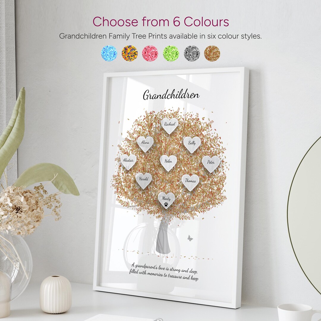 Personalised Grandchildren Family Tree Print – Gift for Grandad - Etsy
