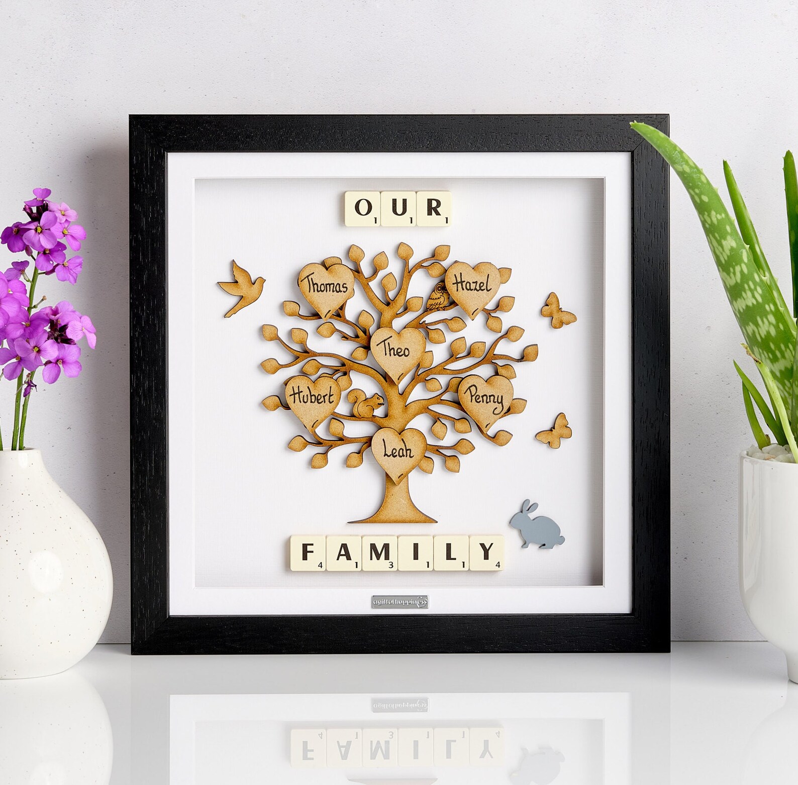 Family Tree Personalised Gifts. Scrabble Handmade Family Trees. Family ...
