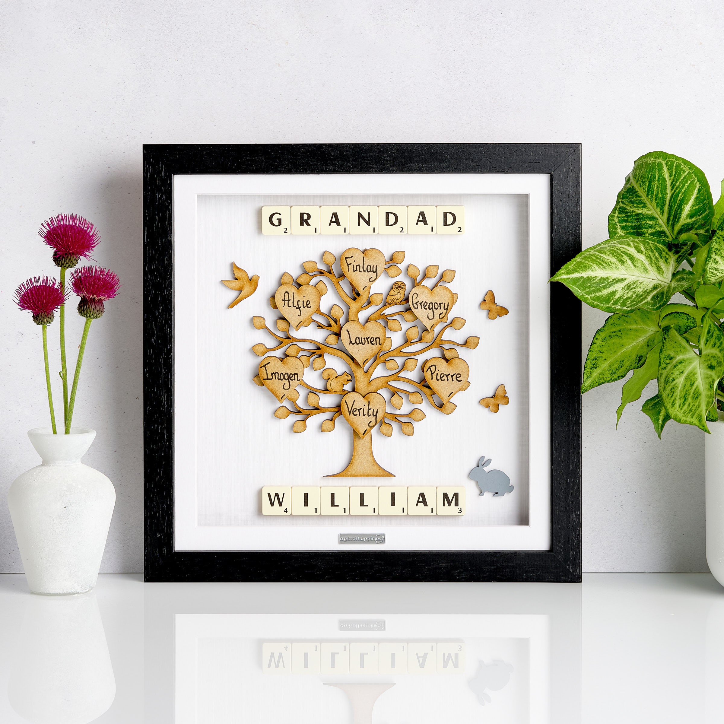 Grandad Grandpa Grandma Family Tree Scrabble Frame | Etsy