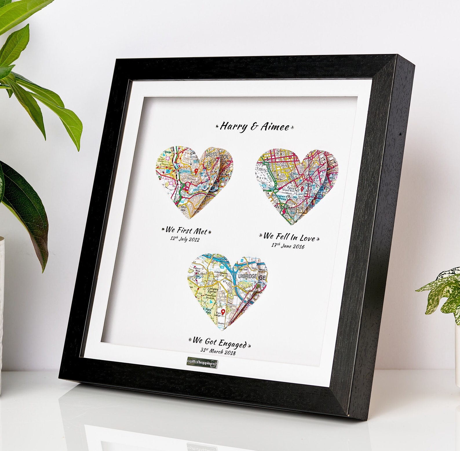 OUR FIRST DATE Map Gift Boyfriend Girlfriend Present Dating - Etsy UK