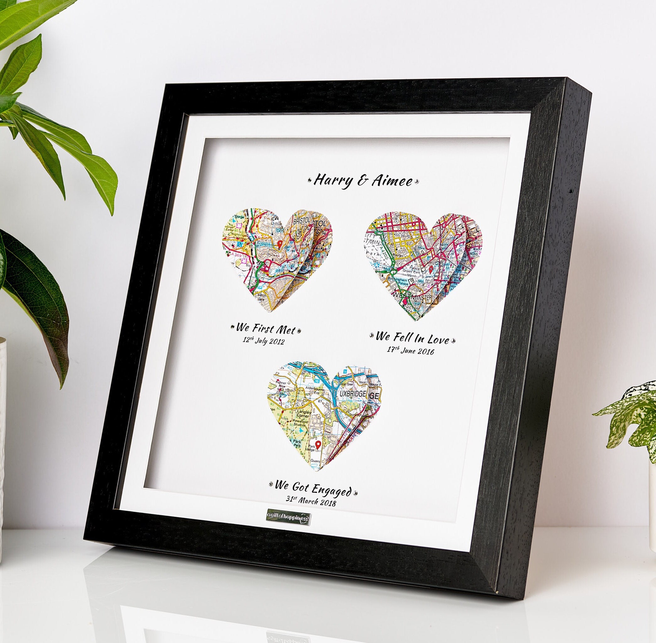 OUR FIRST DATE Map Gift Boyfriend Girlfriend Present Dating - Etsy UK