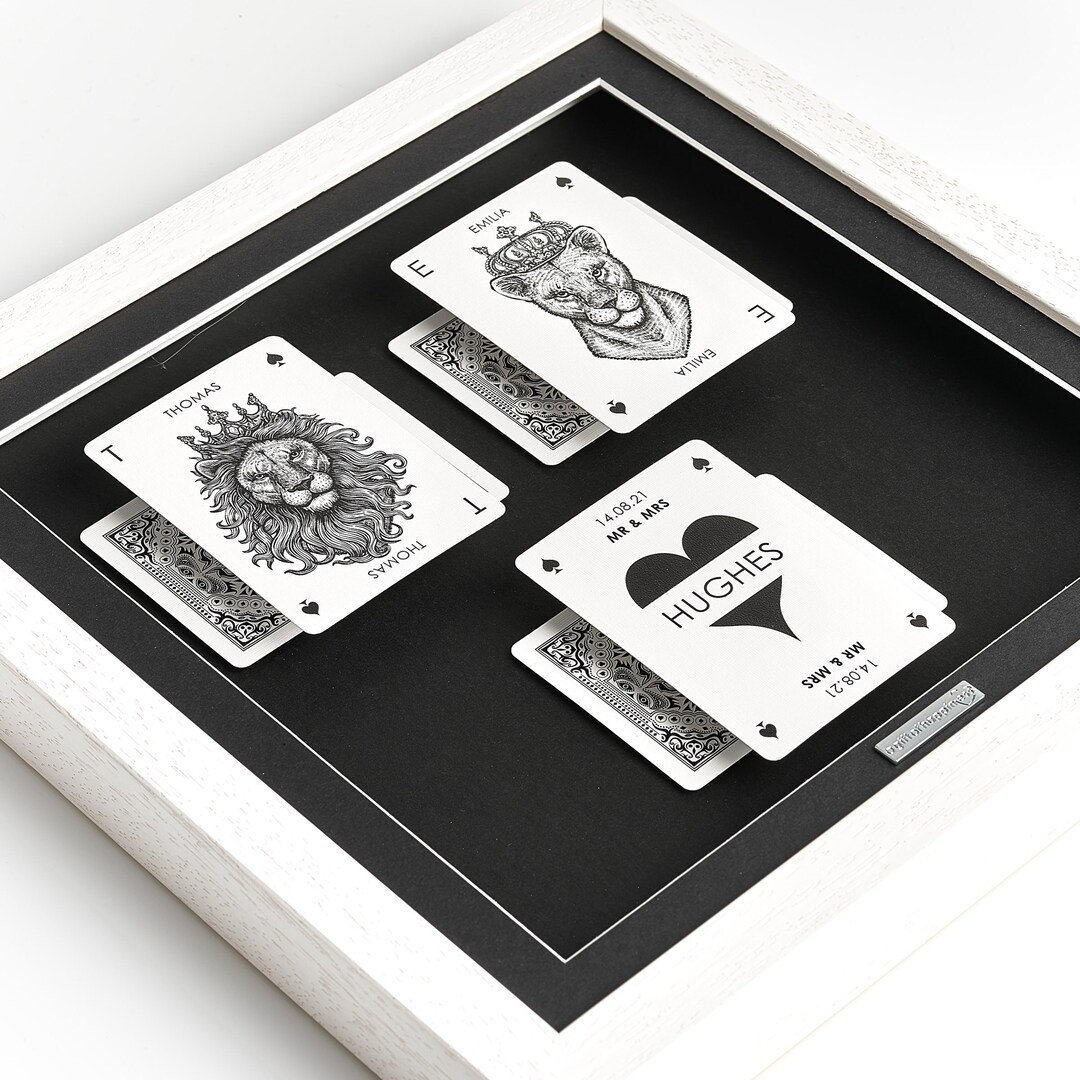 Playing Card Gift Frame by A GIFT OF HAPPINESS Personalised Anniversary ...