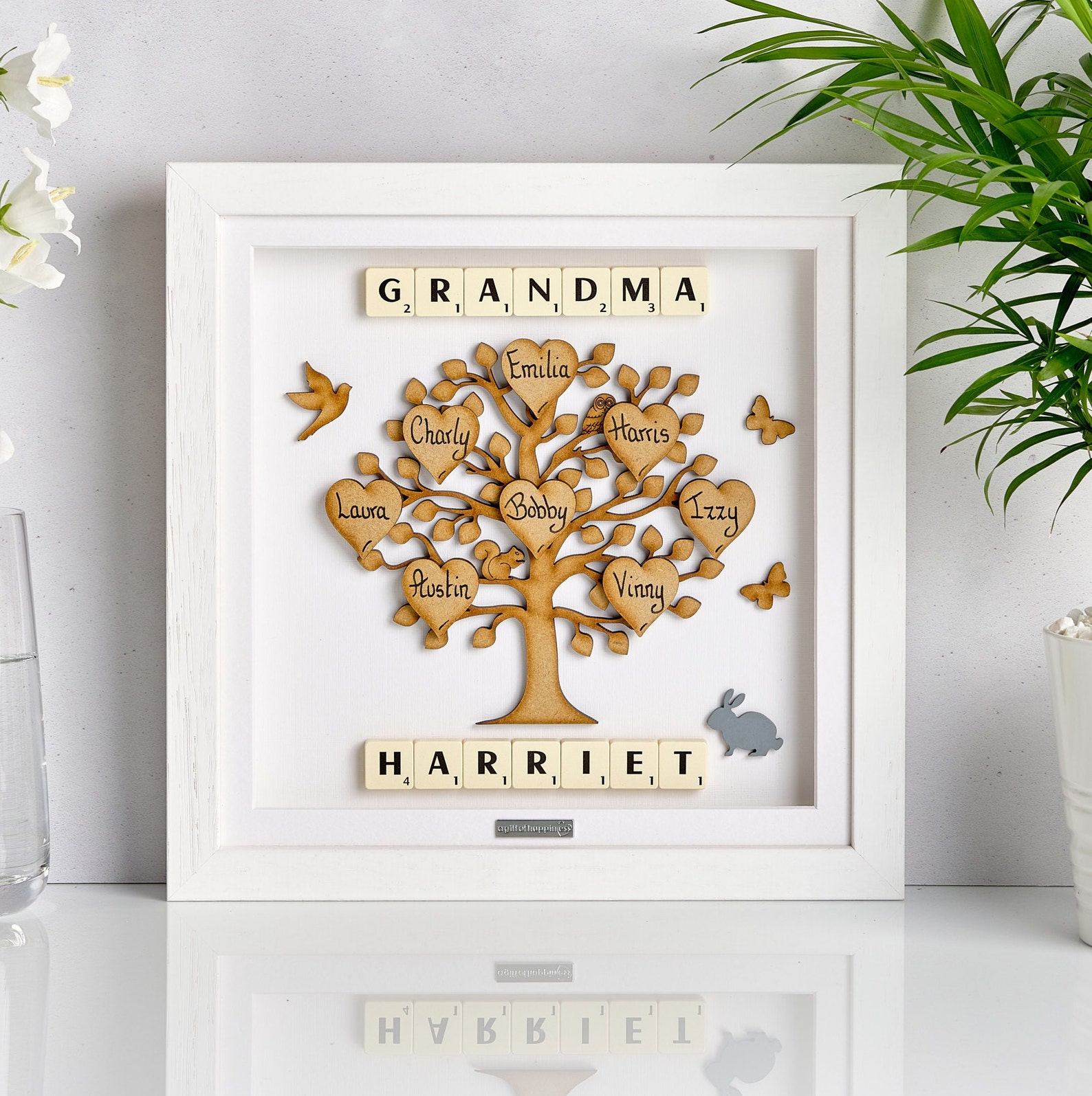 Family Tree Personalised Gifts. Scrabble Handmade Family Trees. Family ...