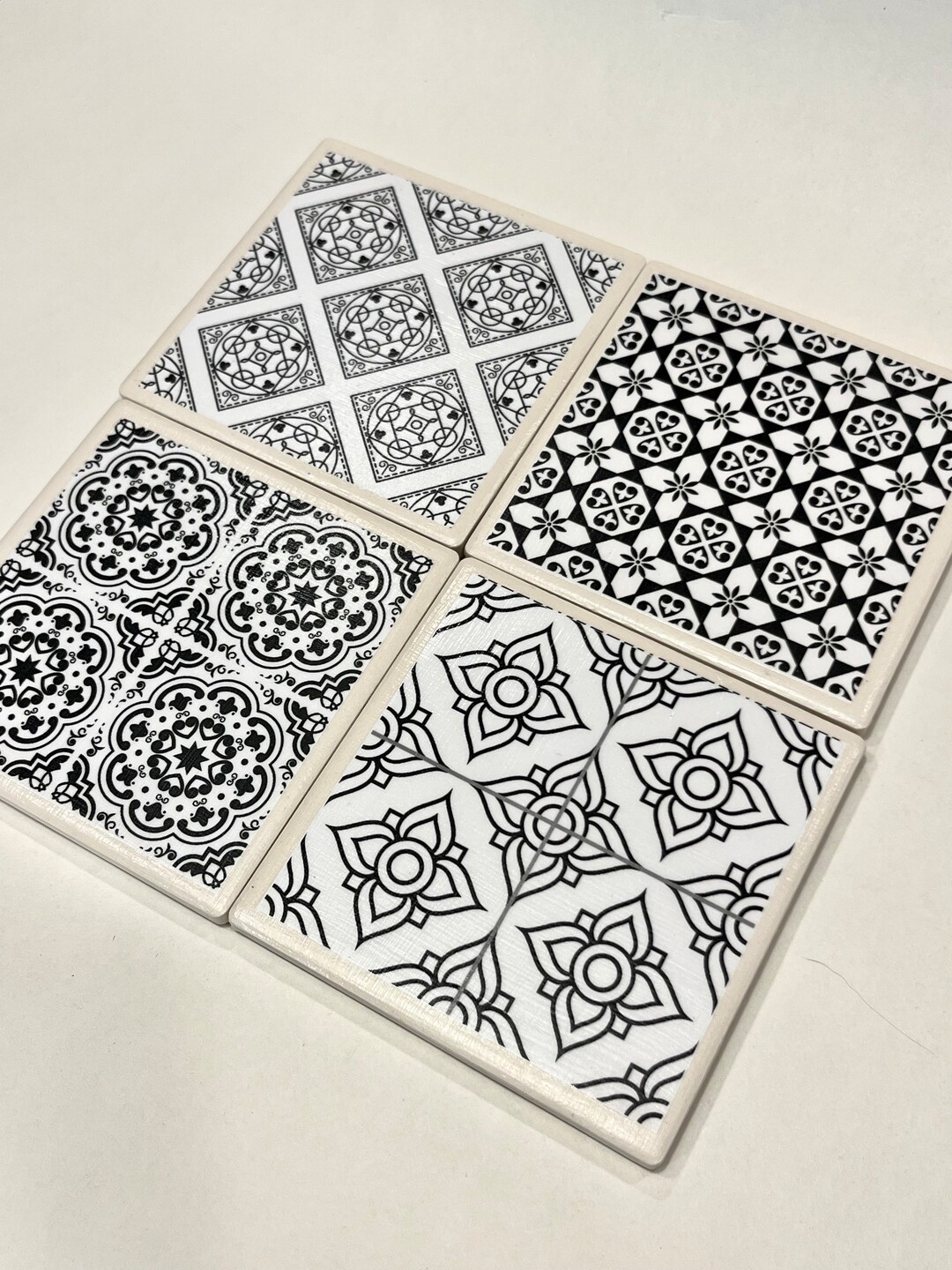 Ceramic Tile BW Spanish Tile - Etsy