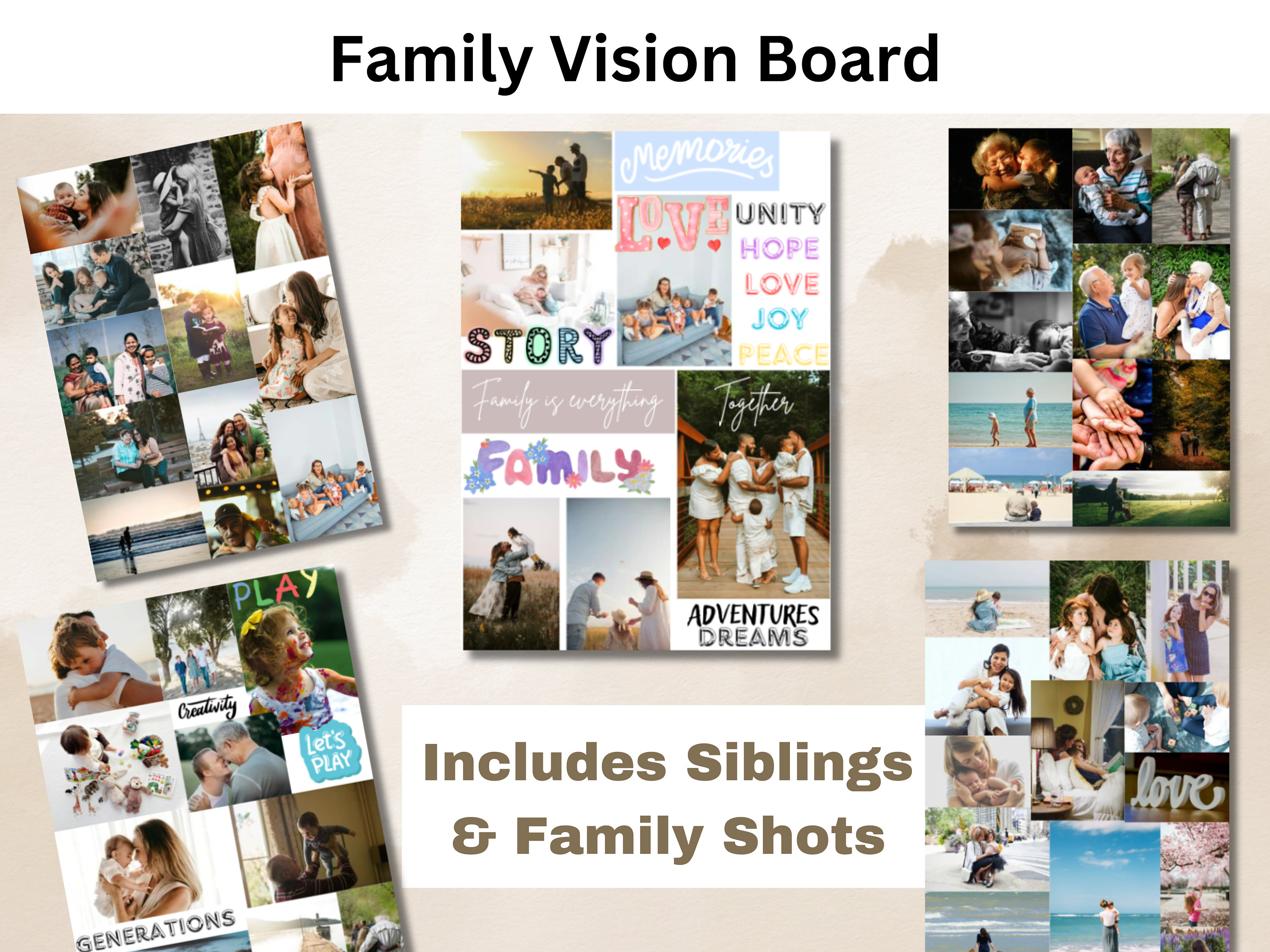 Family Vision Board Kit, Family Prayer Board Kit, Grandparents Kids Mum ...
