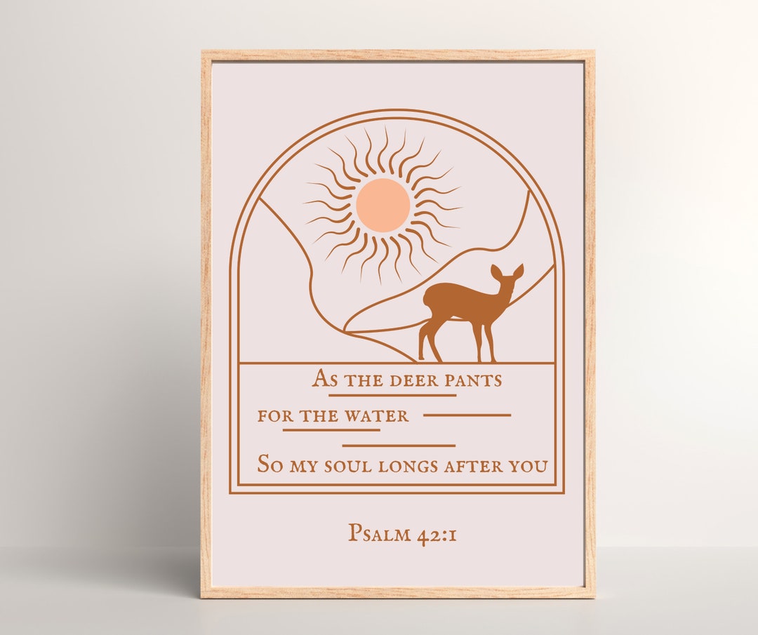 Christian Print, Deer Pants for the Water, Minimalist Christian Wall ...