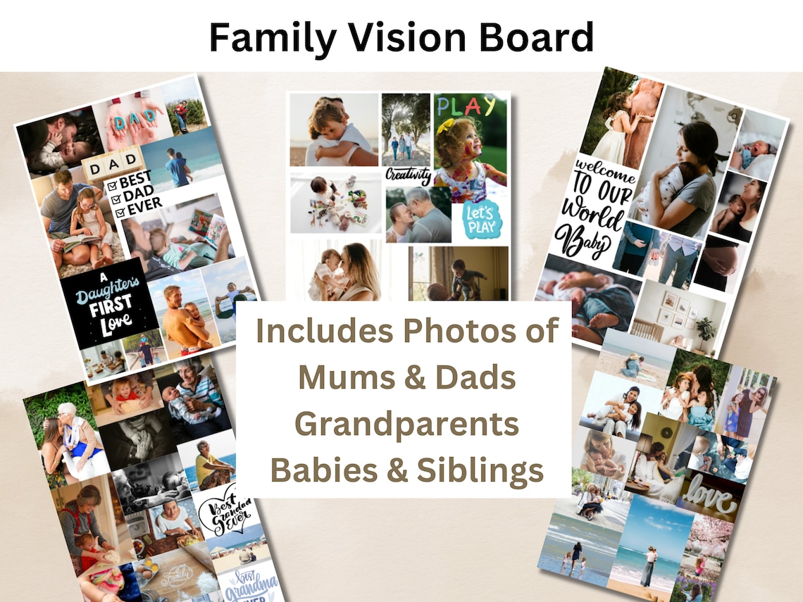 Family Vision Board Kit, Family Prayer Board Kit, Grandparents Kids Mum ...
