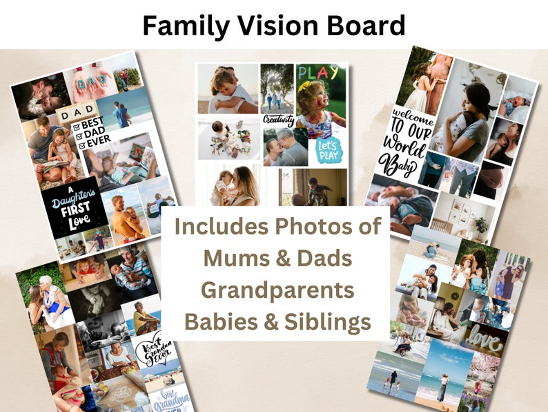 Family Vision Board Kit, Family Prayer Board Kit, Grandparents Kids Mum ...