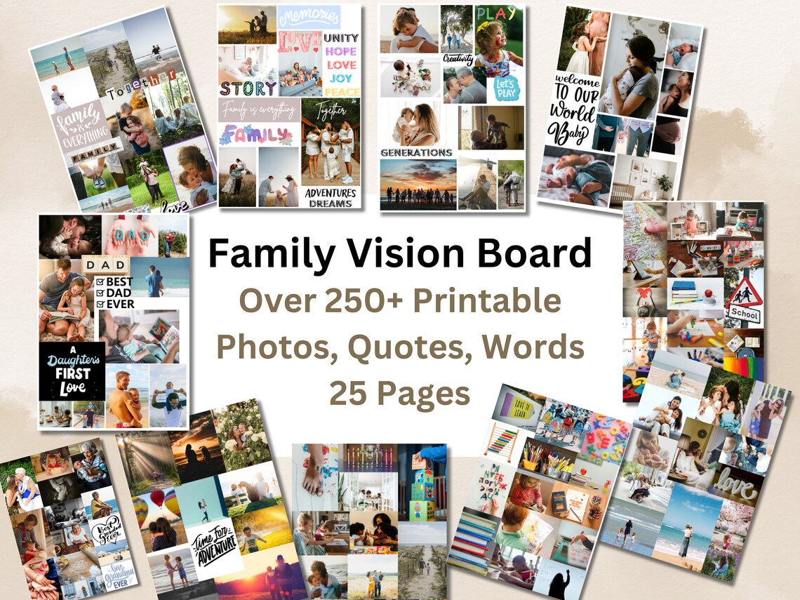 Family Vision Board Kit, Family Prayer Board Kit, Grandparents Kids Mum ...
