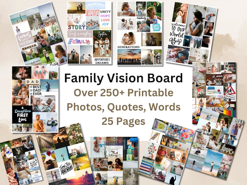 Family Vision Board Kit, Family Prayer Board Kit, Grandparents Kids Mum ...
