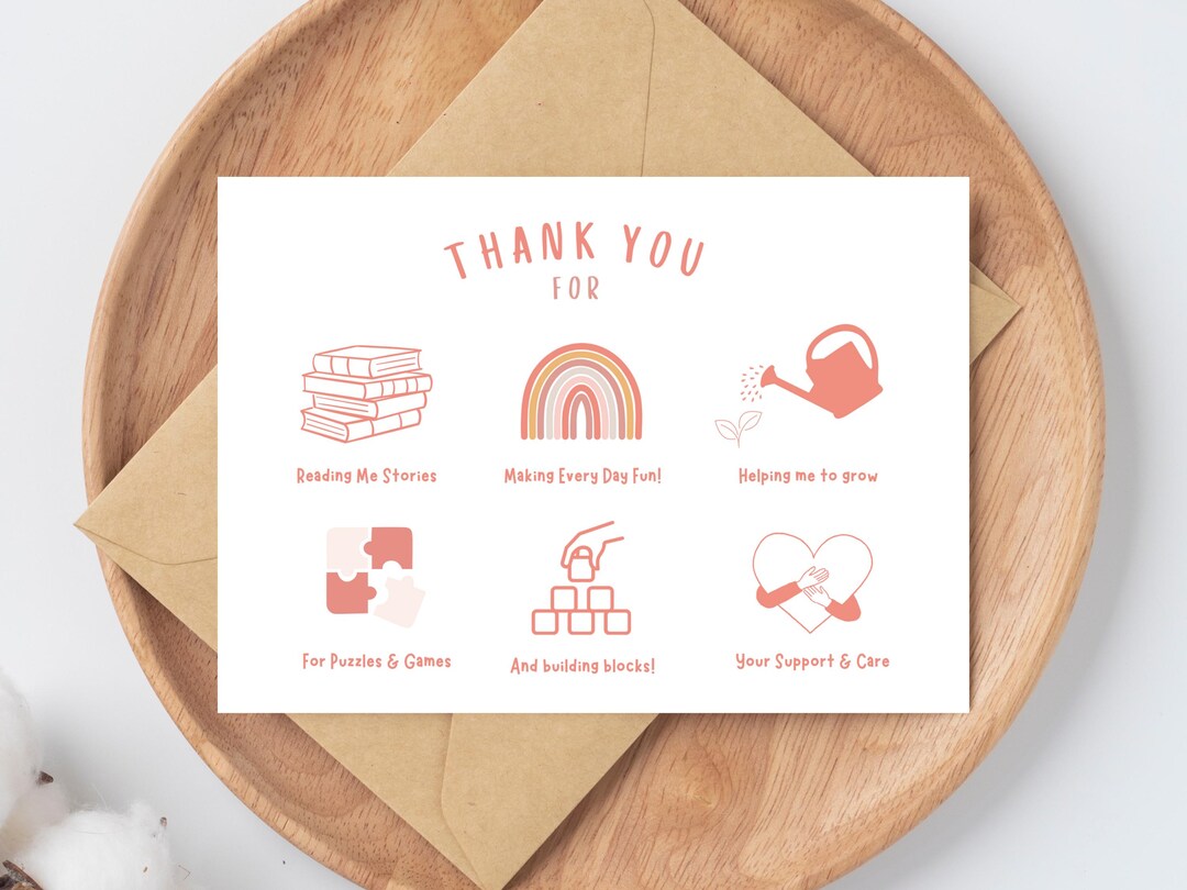 Printable Thank You Card for Daycare Teachers | Preschool, Nursery ...