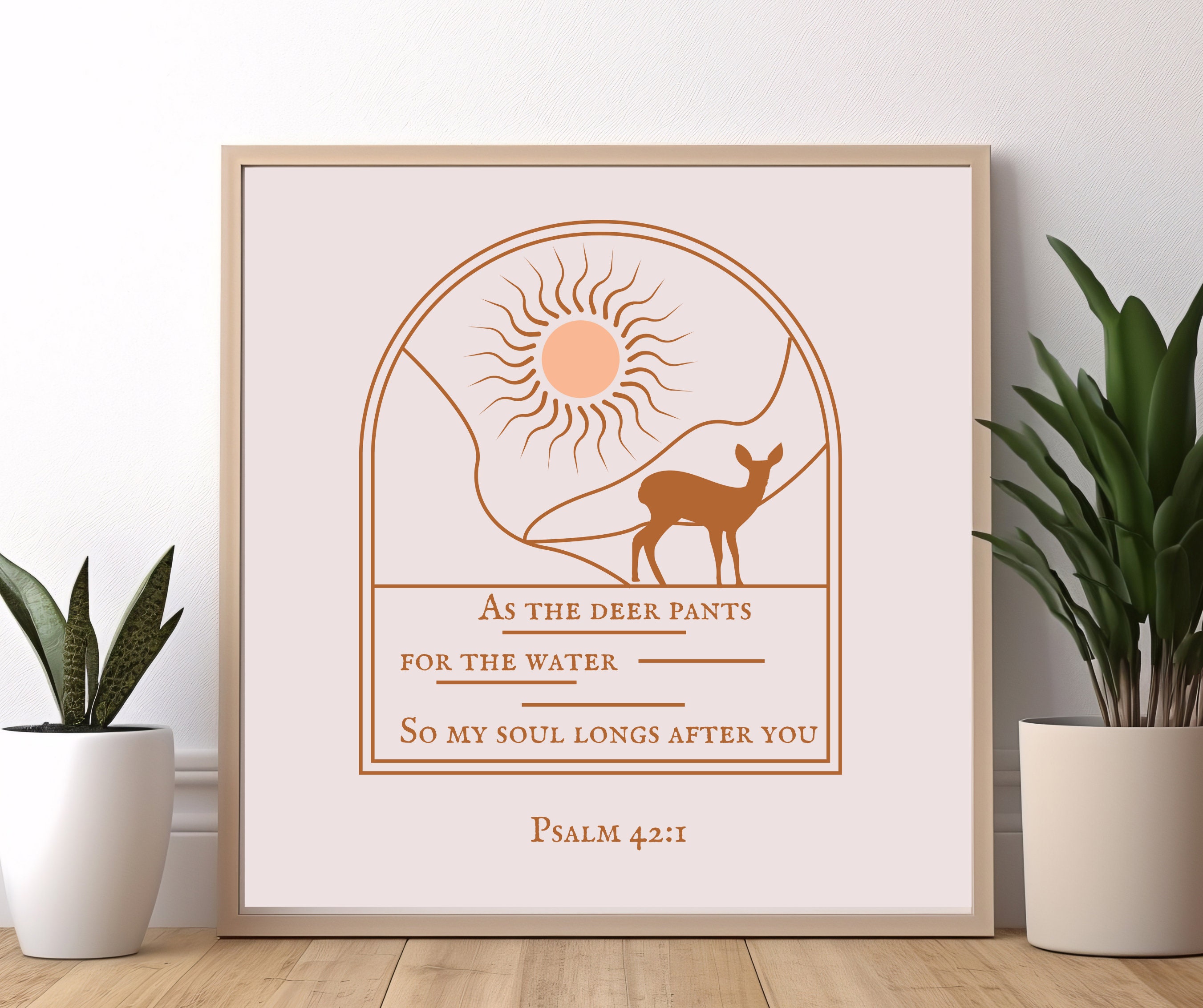 Christian Print, Deer Pants for the Water, Minimalist Christian Wall ...