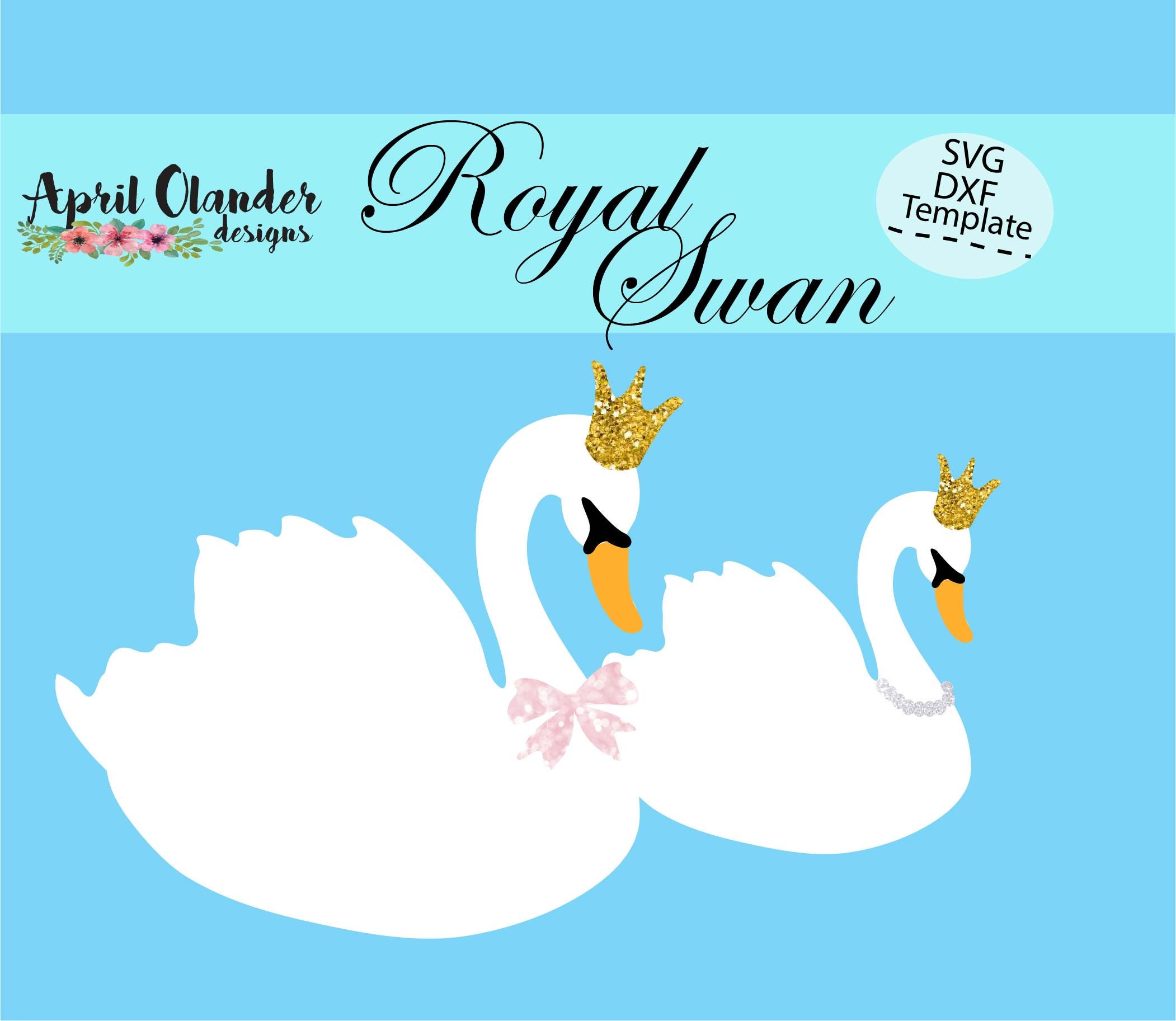 Royal Swan SVG and DXF Template - Etsy