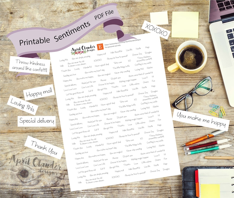 Printable Sentiments - Etsy